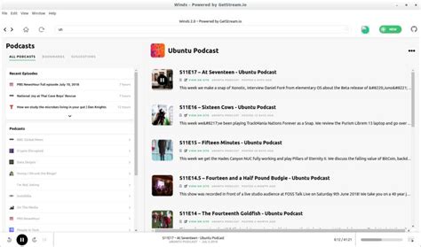 Winds Rss And Podcast Software Created Using React Redux Node