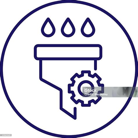 Drops And Gear With Filter 미니멀리스트 얇은 선 아이콘은 웹 및 그래픽 디자인 앱 배너 소셜 네트워크 및 카드를 위한 것입니다 개선에 대한 스톡 벡터