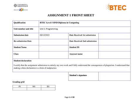 Assignment 1 Programing 1618 Assignments Computer Programming Docsity