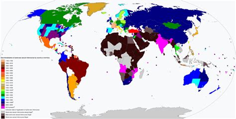 Map Decriminalization Of Same Sex Sexual Intercourse By Country Or Territory Infographic Tv