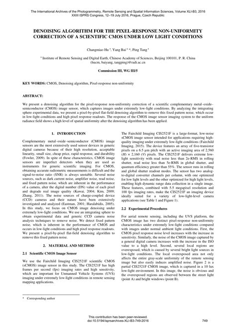 pdf denoising algorithm for the pixel response non uniformity correction of a scientific cmos