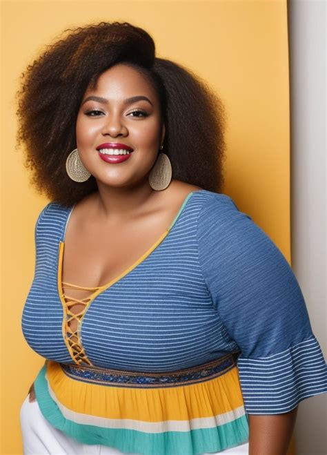 Plus Size Woman In Casual Summer Outfit Pincel