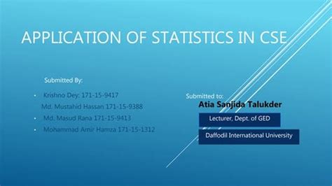 Application Of Statistics In Cse Pptx