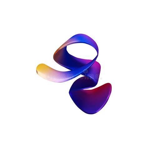 Vector 3d Illustration Of Geometric Abstract Shape With Gradient Wave Pattern Stock