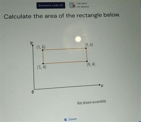 Solved Calculator Bookwork Code 5D Not Allowed Calculate The Area Of