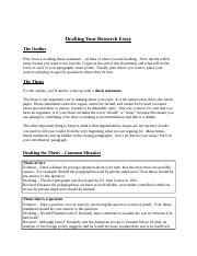 Guide To Drafting An Argument Docx Drafting Your Research Essay The Outline First Have A