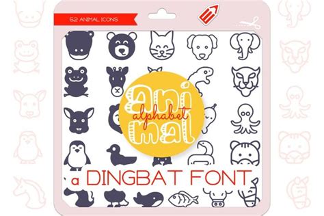 Animal Alphabet Font Cute Dingbat Font For Creative Projects