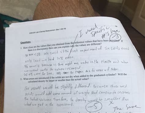 Solved Speif S CHM 201 Lab 2 Density Measurement Rev 1 Chegg Com