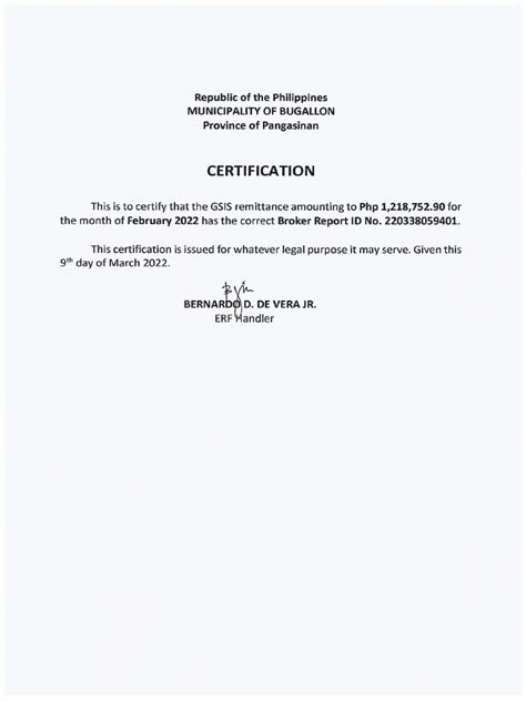 Sample Certification Pdf