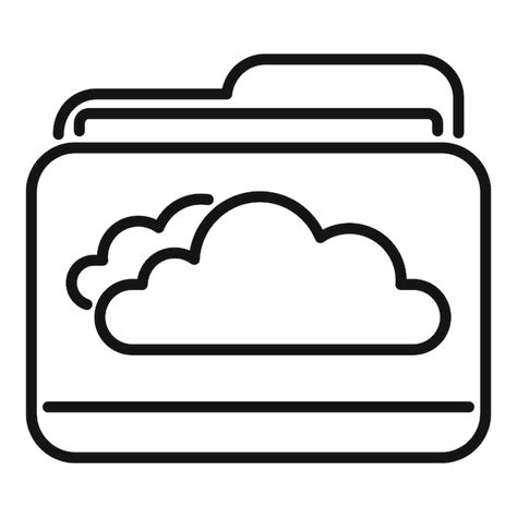 Premium Vector Access Cloud Folder Icon Outline Vector Data Crm System Consumer