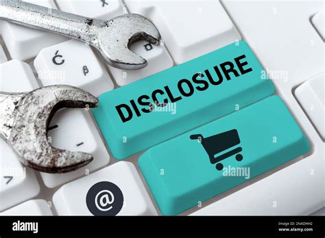 Conceptual Display Disclosure Business Approach The Action Of Making New Or Secret Confidential