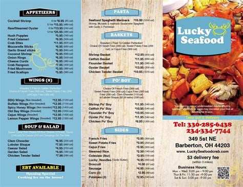 Menu Lucky Seafood And Crab