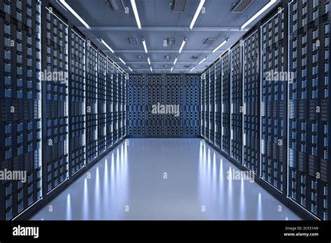 D Rendering Server Room Or Data Center Stock Photo Alamy