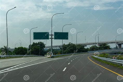 Blank Overhead Freeway Directional Sign Copy Space Stock Image Image