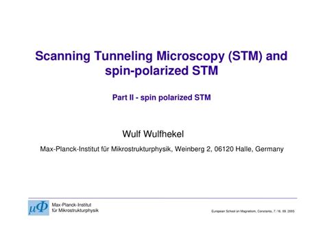 PPT Scanning Tunneling Microscopy STM And Spin Polarized STM Part II PowerPoint