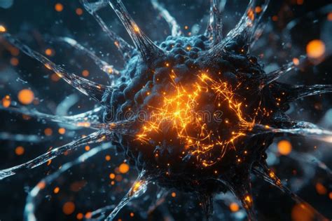 Detailed 3d Visualization Of A Virus Structure Highlighting Spikes And Glowing Rna Strands In A