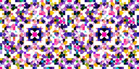 Retro Geometric Pixel Pattern Playful Fun Kaleidoscopic Pink Wallpaper Stock Illustration