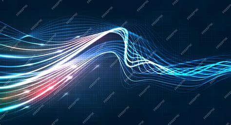 Premium Vector Blue Light Streak Fiber Optic Speed Line Futuristic Background For 5g Or 6g
