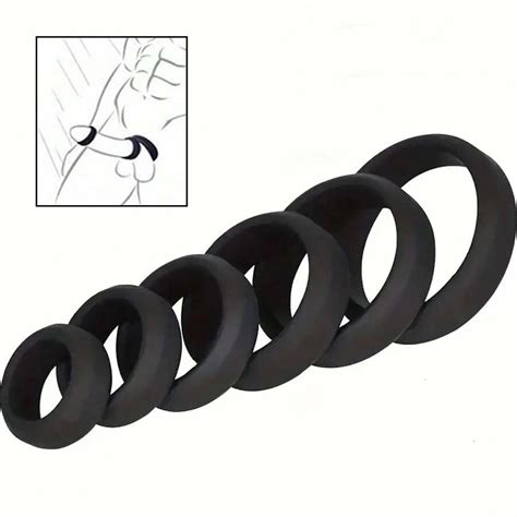 6 Piece Set Of Silicone Semen Locking Ring Penis Ring Scrotum Restraint Silicone Ring Penis