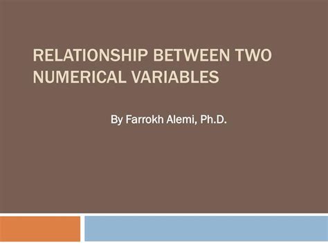 Ppt Relationship Between Two Numerical Variables Powerpoint