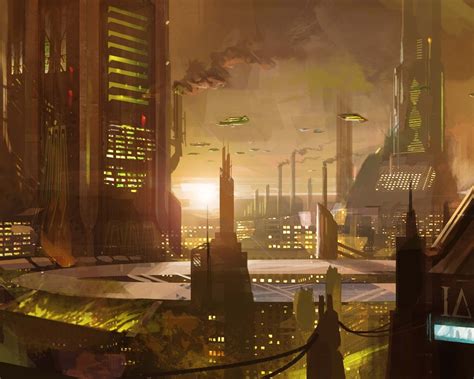 아트 그림 미래 도시 판타지 고층 빌딩 건물 배경 화면 1280x1024 배경 화면 다운로드