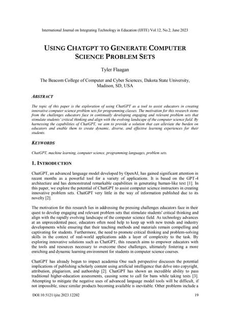 Chatgpt To Generate Computer Science Problem Sets Pdf