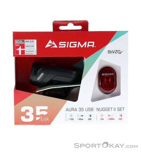 Sigma Aura 35 Nugget Ii Set Stvzo Fahrradlicht Set Beleuchtung