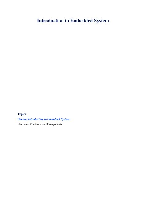 Embedded System Short Notes Introduction To Embedded System Topics