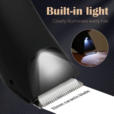 IPX7 Waterproof Ceramic Blade Electric Groin Trimmer Body Pubic Hair Trimmer With LED Light UTRUST