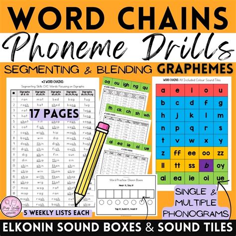 Word Chains Segmenting And Blending Games Sound Mapping Phoneme