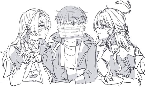 Trailblazer Firefly Caelus And Robin Honkai And 2 More Drawn By Erima Danbooru