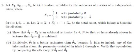 solved let x1 x2 dots xn ﻿be i i d random variables for the