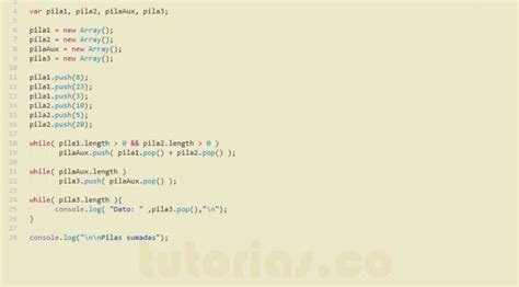Pilas Javascript Suma De Dos Pilas