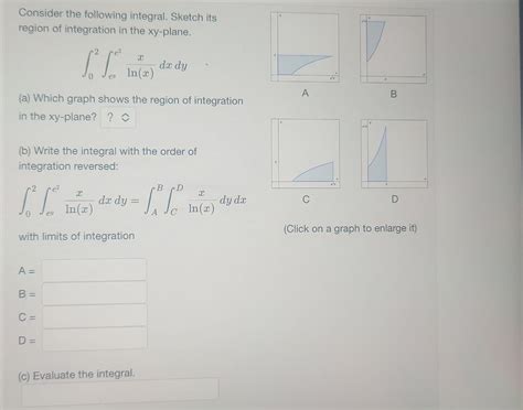 Solved Consider The Following Integral Sketch Its Region Of