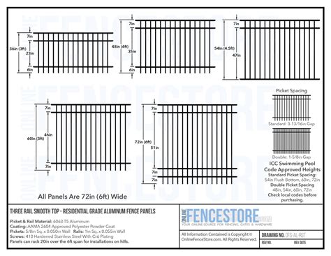 Three Rail Smooth Top Aluminum Fence Panel