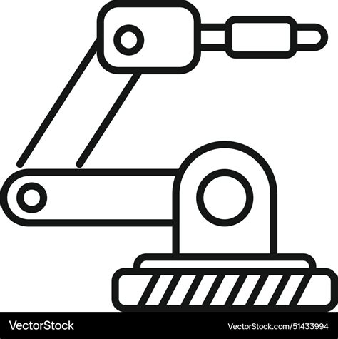 Industrial Robotic Arm Line Icon Royalty Free Vector Image