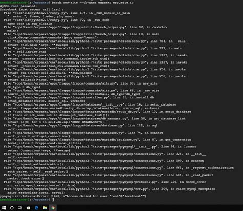 Error Install Erpnext When Create New Site Erpnext Frappe Forum