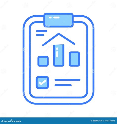 Bar Chart On Page Denoting Concept Vector Of Business Report In Trendy Style Stock Vector