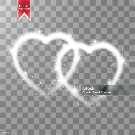 해피 발렌타인 데이 인사말 카드입니다 당신을 사랑해요 14 2 월입니다 화살표 빛 두 마음으로 휴일 배경 투명 한 배경에 별