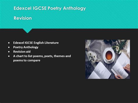Poetry Revision Chart Edexcel IGCSE English Literature Teaching Resources