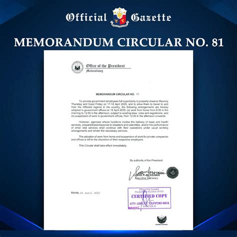 Memorandum Circular No 81 S 2025 Bacoor Government Center