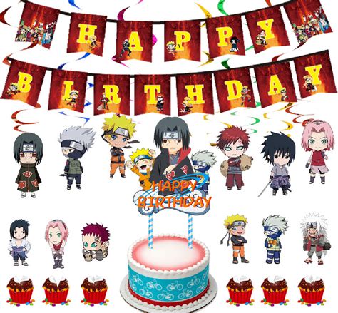 Naruto Banner Cake Topper Birthday Party Decorations Party
