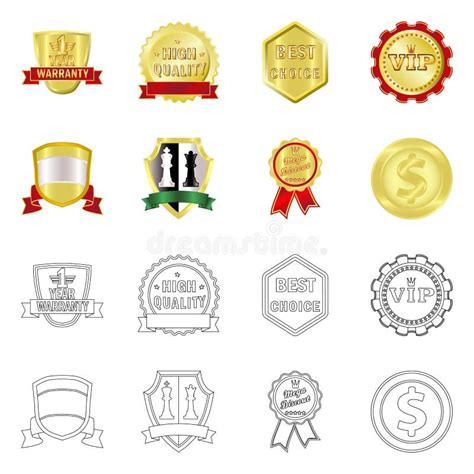 Vector Illustration Of Emblem And Badge Sign Set Of Emblem And Sticker
