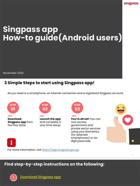 Singpass App Android Guide Pdf Login Authentication