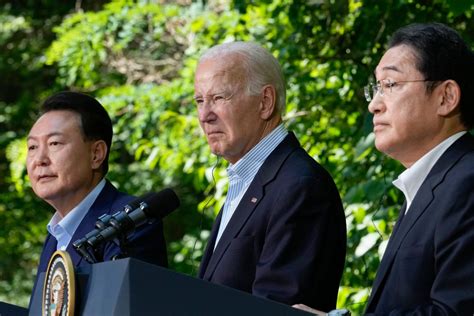 Us Japan And South Korea Agree To Expand Security Ties At Summit Amid