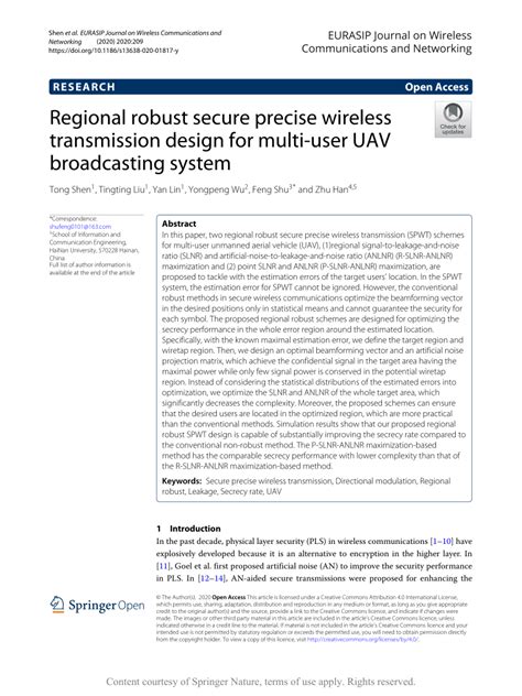 Pdf Regional Robust Secure Precise Wireless Transmission Design For Multi User Uav