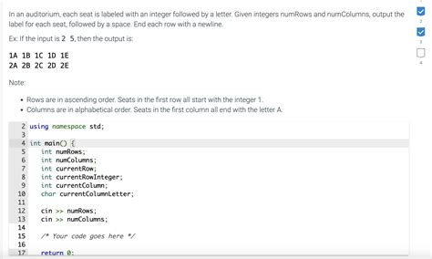 Solved In An Auditorium Each Seat Is Labeled With An