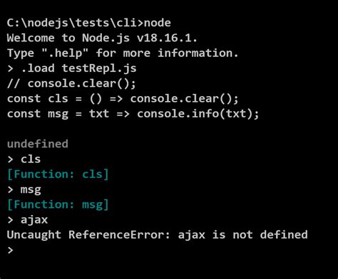Javascript Undefined Function In Nodejs Repl Session From Js File