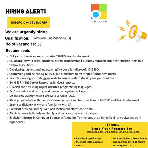 O Consulting On Linkedin We Are Urgently Hiring For D365fo X Developer Interested Candidates