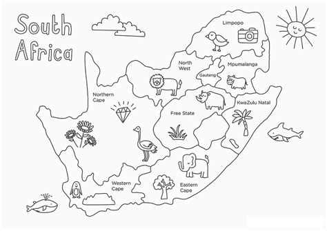 Printable South Africa Blank Map Free Download And Print For You